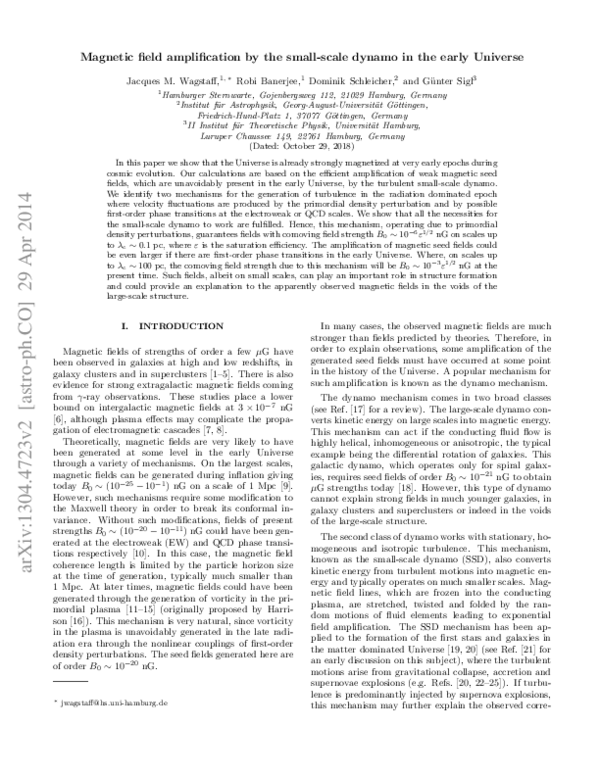 (PDF) Magnetic field amplification by the small-scale dynamo in the ...