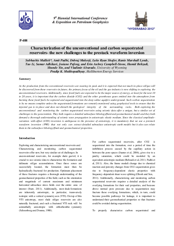 (PDF) Characterization of the unconventional and carbon sequestrated ...