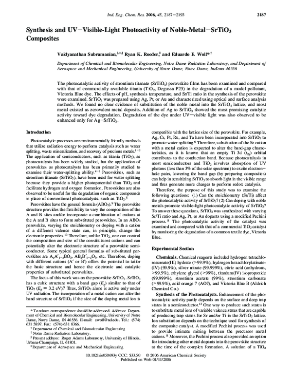 (PDF) Synthesis and UV−Visible-Light Photoactivity of Noble-Metal− ...