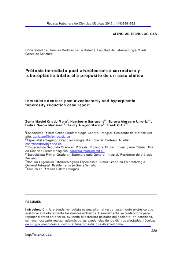(PDF) Inmediate denture post alveolectomy and hyperplastic tuberosity ...