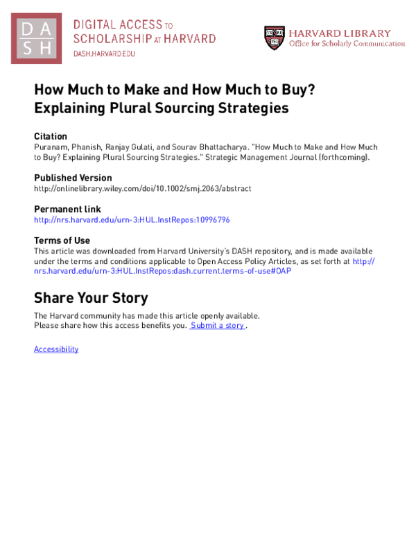 (PDF) How much to make and how much to buy? An analysis of optimal ...