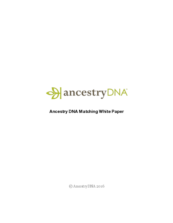 (PDF) AncestryDNA Matching White Paper Discovering genetic matches ...