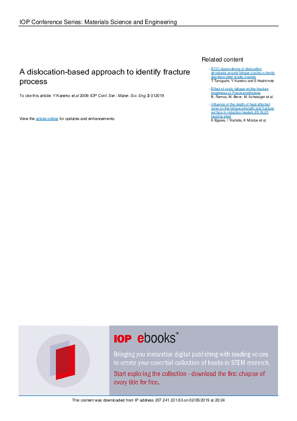 (PDF) A dislocation-based approach to identify fracture process