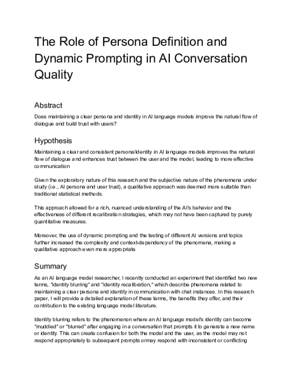 (PDF) The Role of Persona Definition and Dynamic Prompting in AI ...