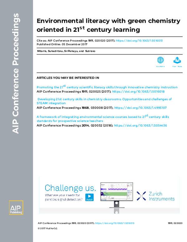 (PDF) Green Chemistry and 21st Century Skills