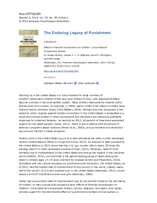 (PDF) The enduring legacy of punishment