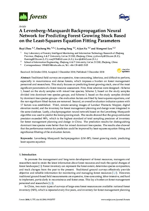 (PDF) A Levenberg–Marquardt Backpropagation Neural Network for ...