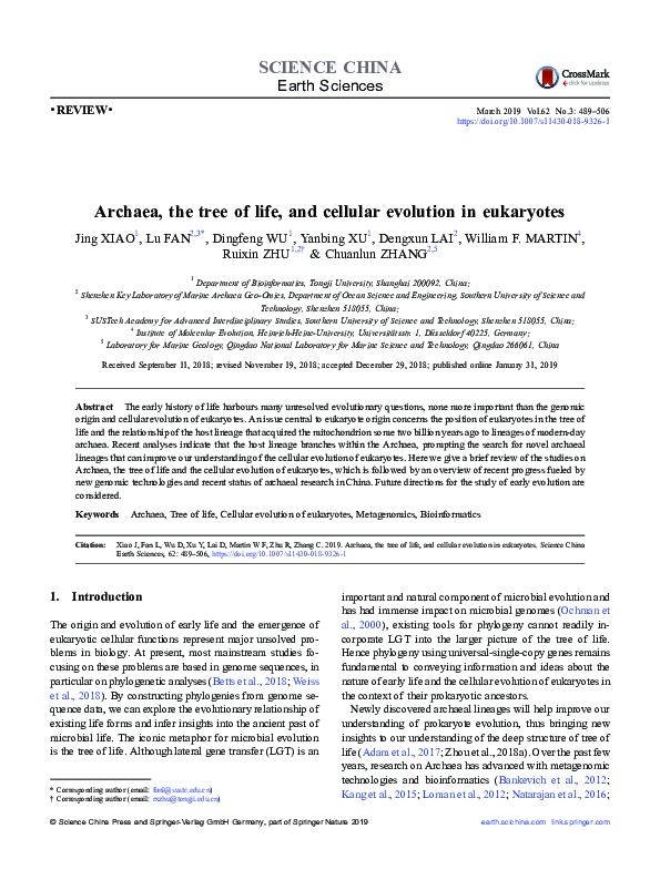 (PDF) Archaea, the tree of life, and cellular evolution in eukaryotes
