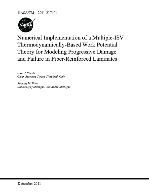(PDF) Numerical implementation of a multiple-ISV thermodynamically-based work potential theory ...