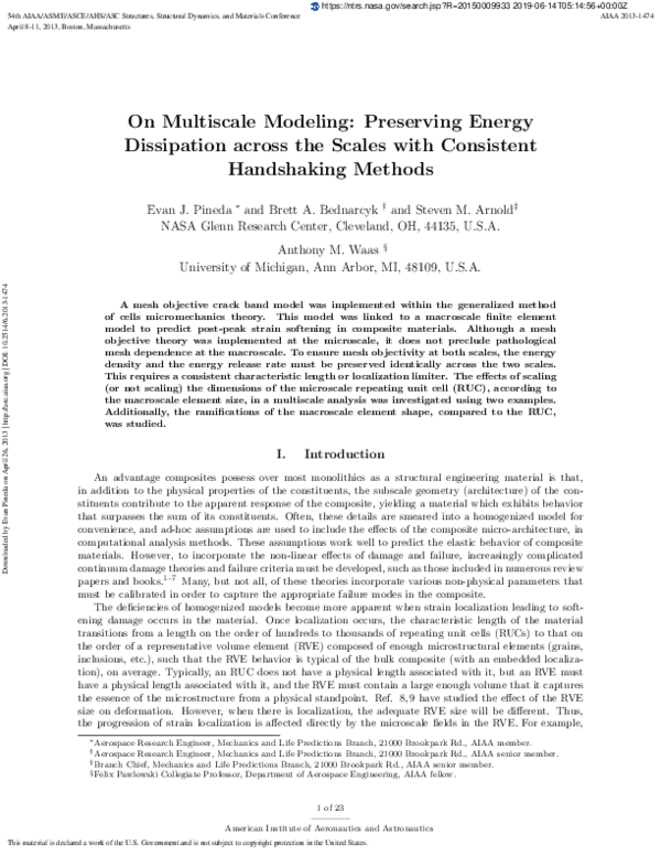 (PDF) On Multiscale Modeling: Preserving Energy Dissipation across the Scales with Consistent ...