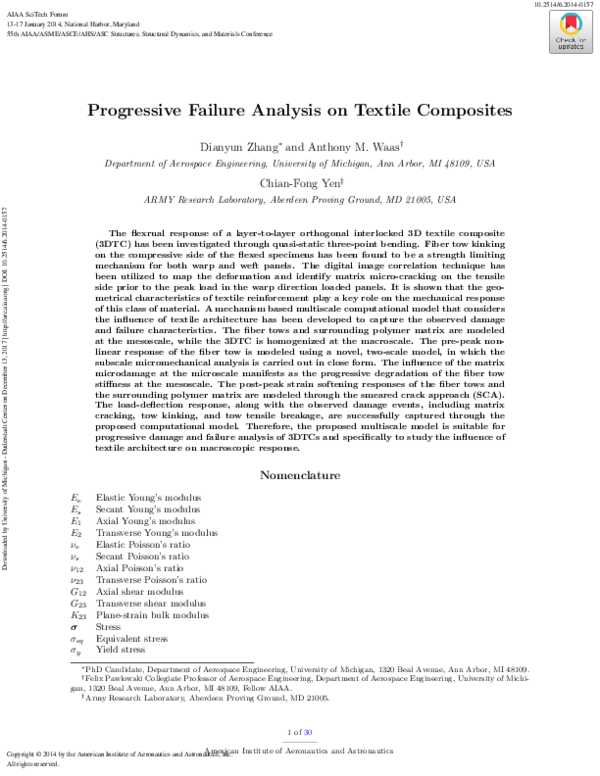 (PDF) Progressive Failure Analysis on Textile Composites