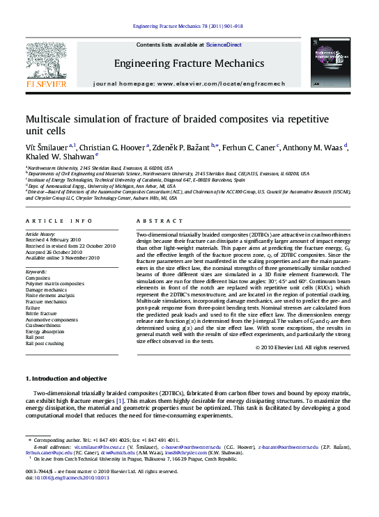 (PDF) Multiscale simulation of fracture of braided composites via ...