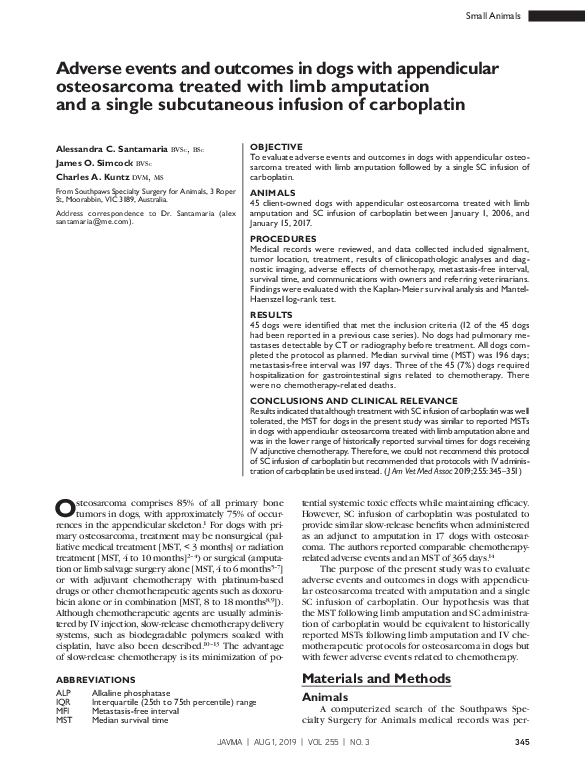 (PDF) Adverse events and outcomes in dogs with appendicular ...