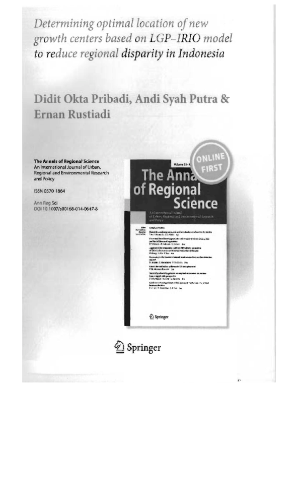 (PDF) Determining optimal location of new growth centers based on LGP–IRIO model to reduce ...