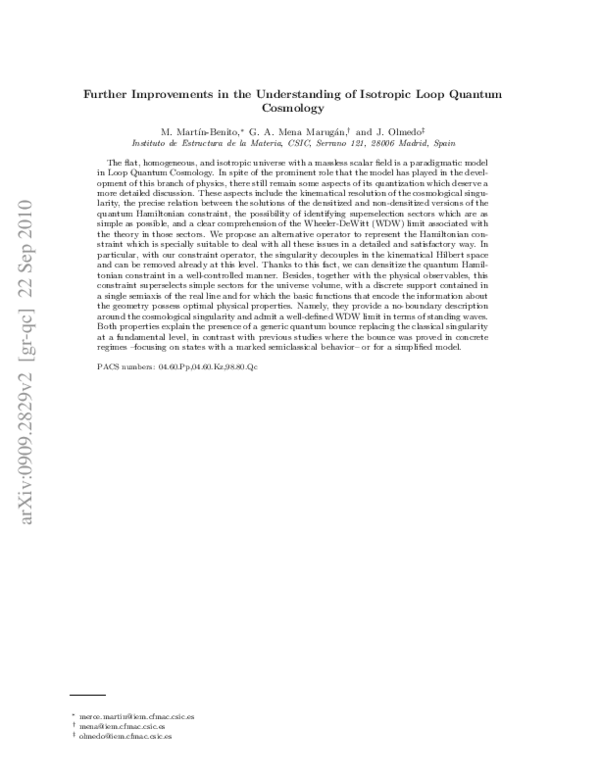 (PDF) Further improvements in the understanding of isotropic loop ...