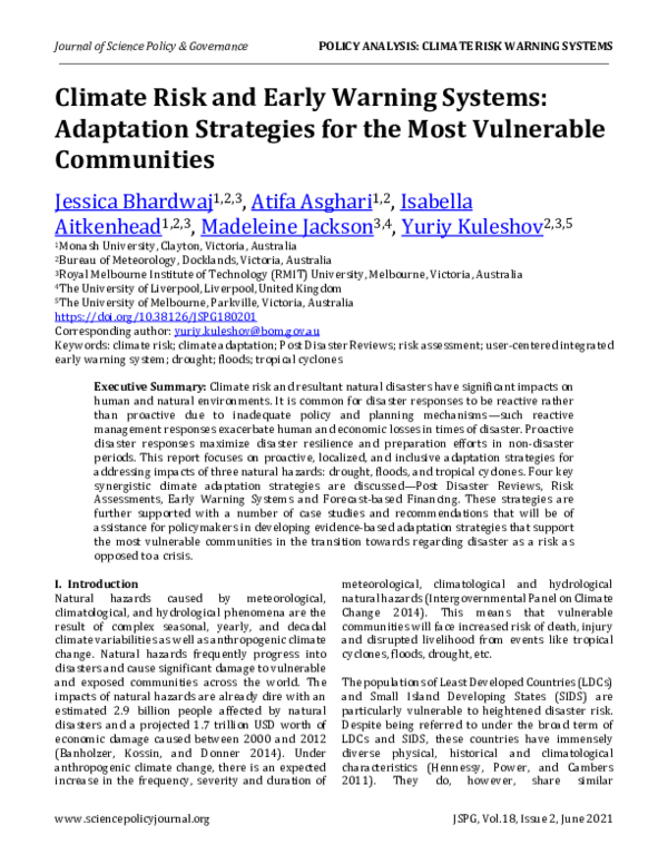 (PDF) Climate Risk and Early Warning Systems: Adaptation Strategies for ...