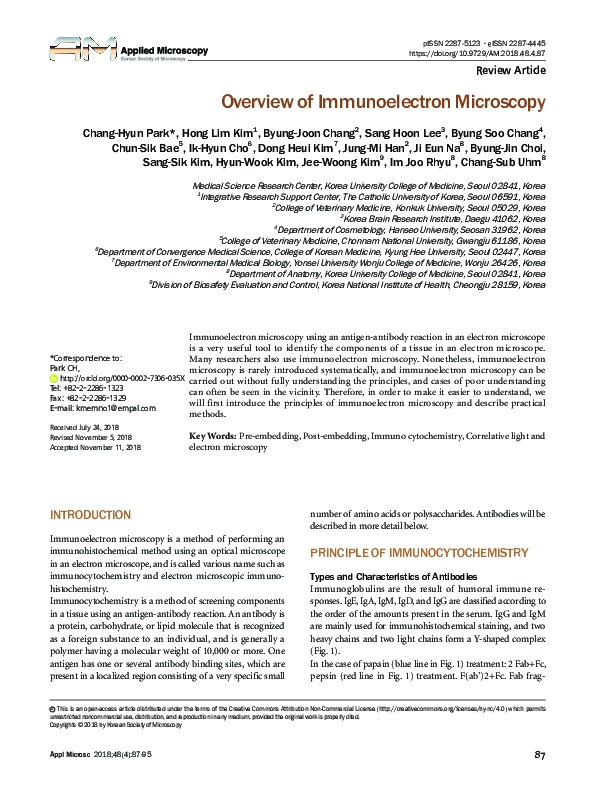 (PDF) Overview of Immunoelectron Microscopy
