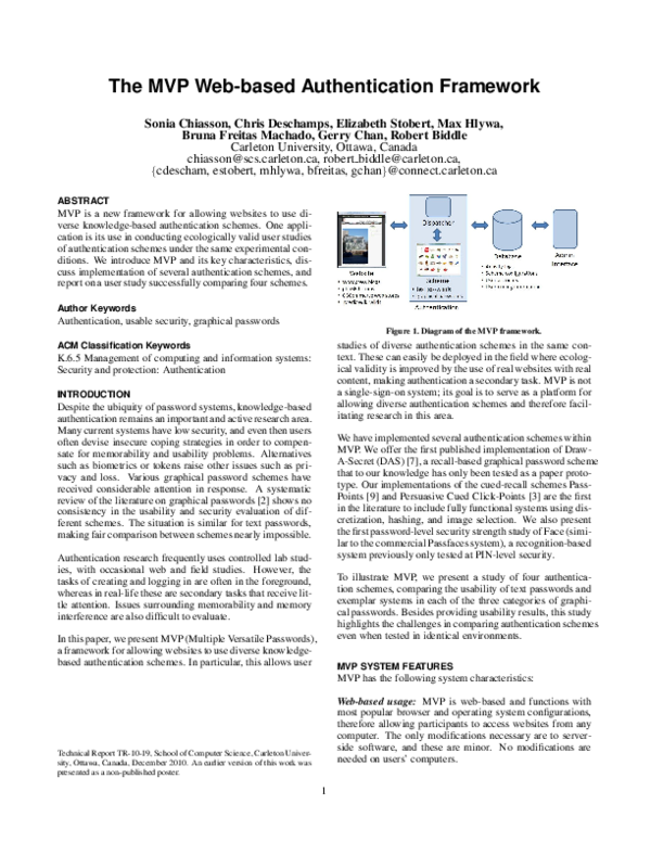 (PDF) The MVP Web-Based Authentication Framework