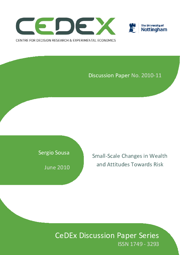 (PDF) Small-scale changes in wealth and attitudes toward risk