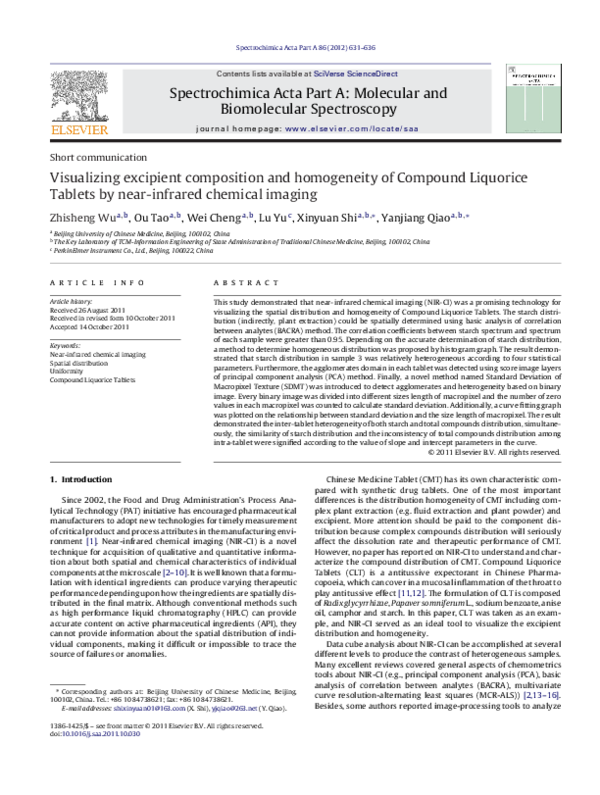 (PDF) Visualizing excipient composition and homogeneity of Compound ...