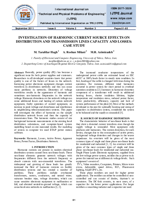 (PDF) Investigation of Harmonic Current Source Effects on Distribution and Transmission Lines ...