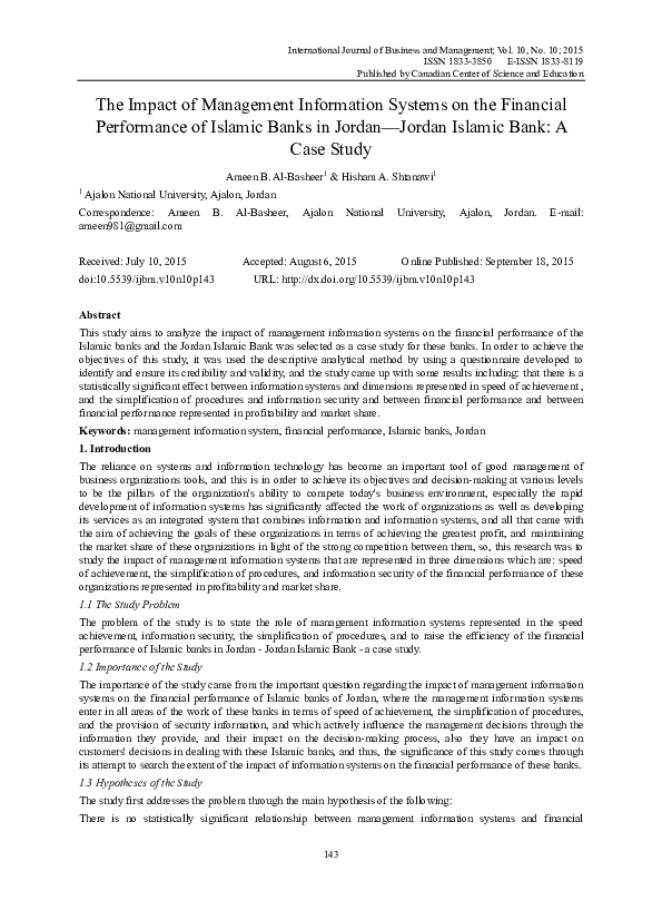 (PDF) The Impact of Management Information Systems on the Financial ... (PDF) The Impact of Management Information Systems on the Financial ...