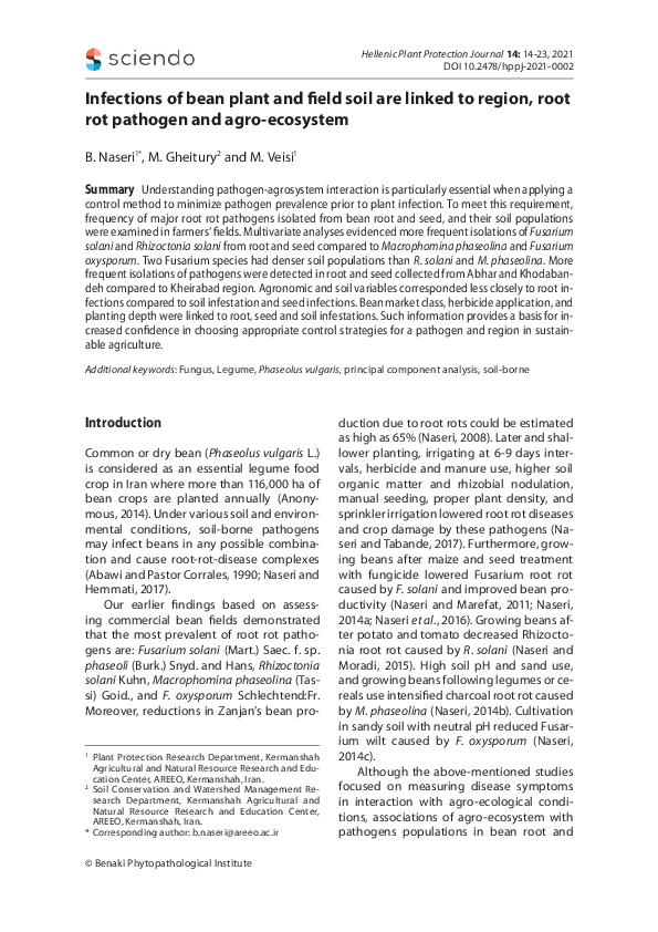 (PDF) Infections of bean plant and field soil are linked to region ...