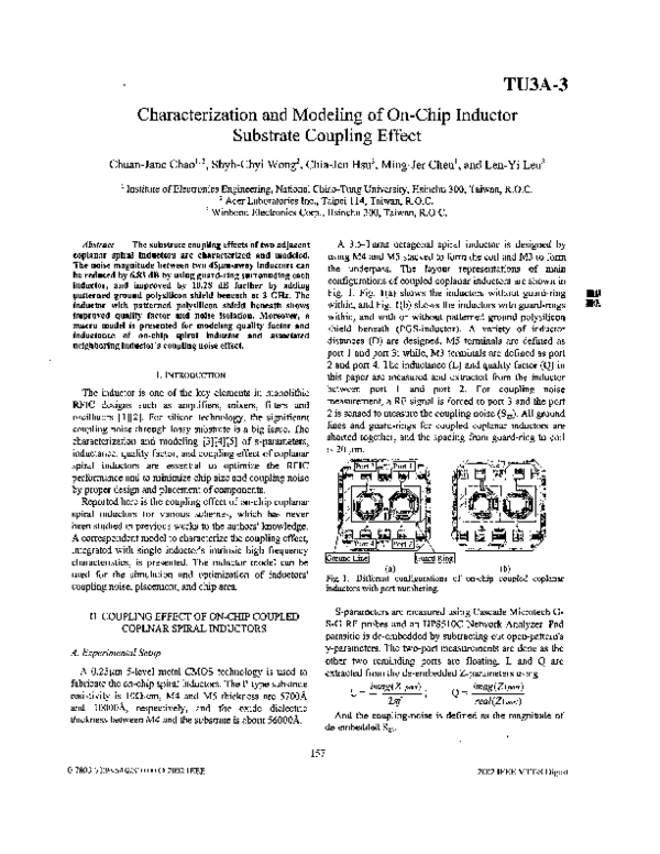 Pdf Characterization And Modeling Of On Chip Inductor Substrate