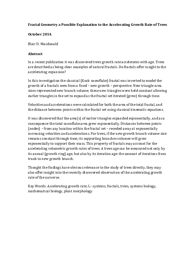 (PDF) Fractal Geometry a Possible Explanation to the Accelerating ...