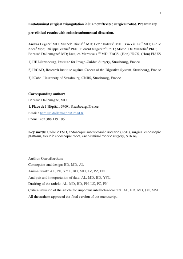 (PDF) Endoluminal surgical triangulation 2.0: A new flexible surgical ...
