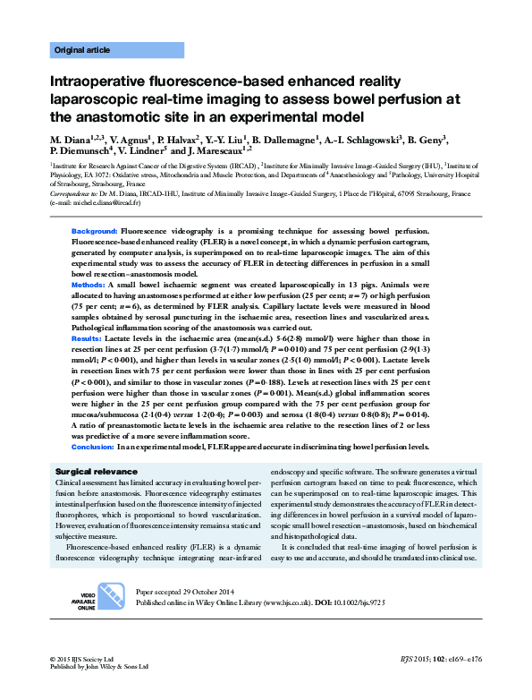 (PDF) Intraoperative fluorescence-based enhanced reality laparoscopic ...
