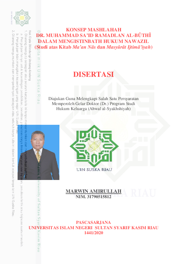 (PDF) KONSEP MASHLAHAH DR. MUHAMMAD SA’ID RAMADLAN AL-BÛTHÎ DALAM ...