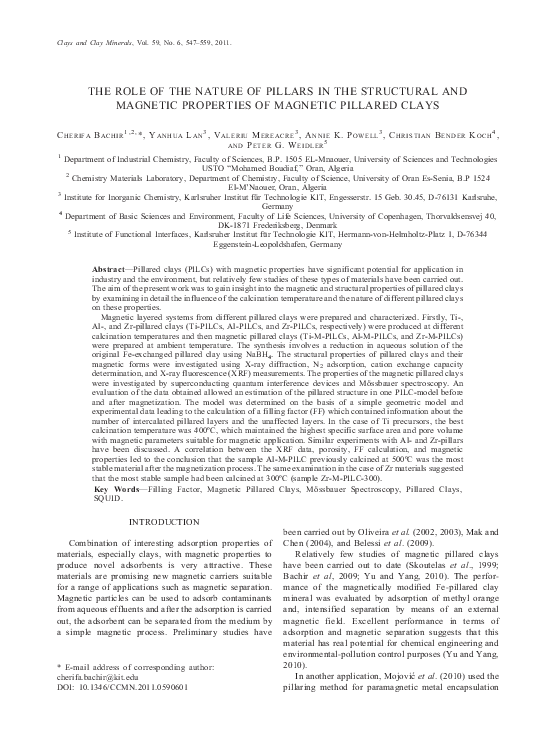 (PDF) The Role of the Nature of Pillars in the Structural and Magnetic ...