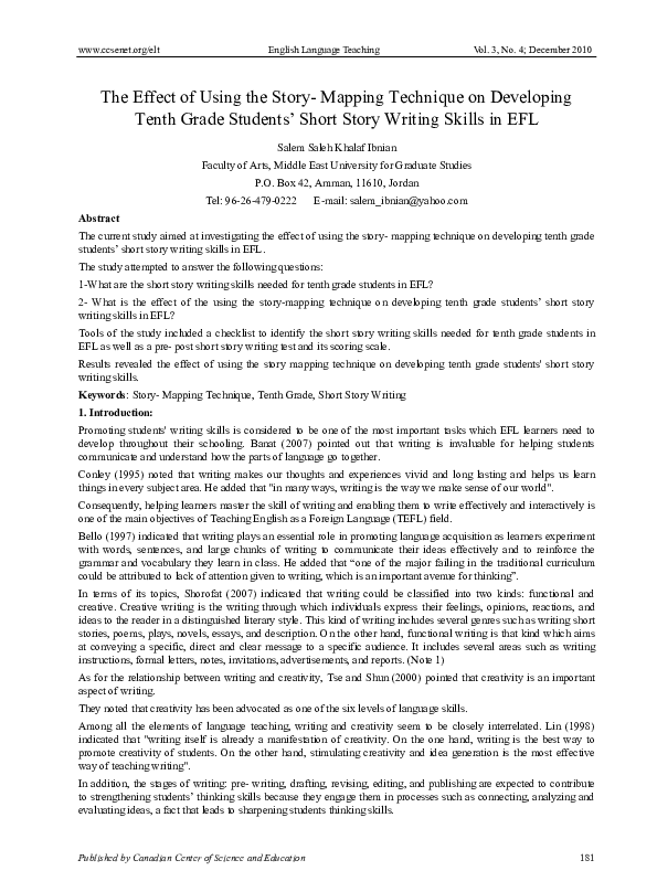 (PDF) The Effect of Using the Story- Mapping Technique on Developing ...
