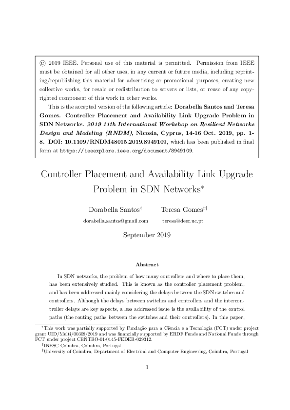 (PDF) A Survey On The Controller Placement Problem In SDN | chetan negi - Academia.edu