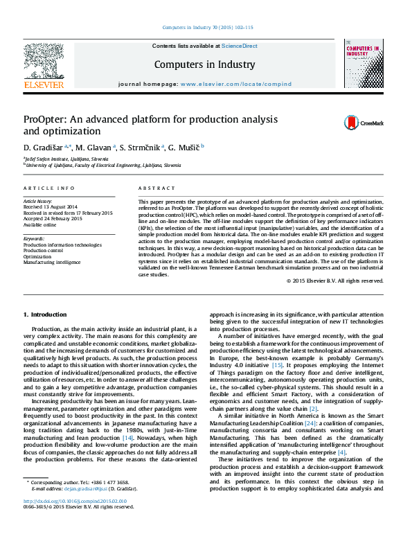 (PDF) ProOpter: An advanced platform for production analysis and optimization