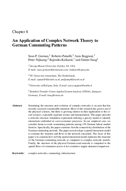 (PDF) An Application of Complex Network Theory to German Commuting Patterns