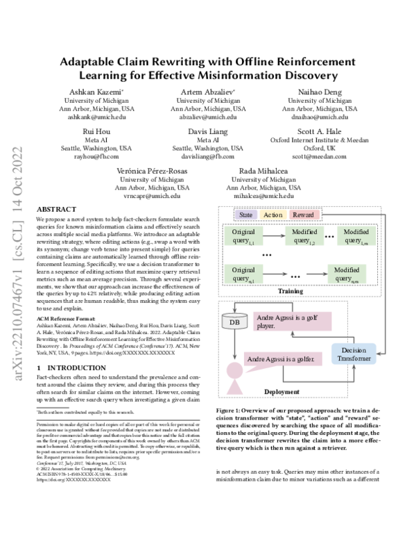 (PDF) Adaptable Claim Rewriting with Offline Reinforcement Learning for Effective Misinformation ...