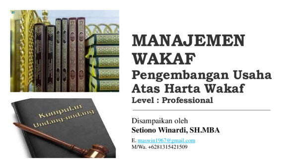 (PDF) MANAJEMEN WAKAF
