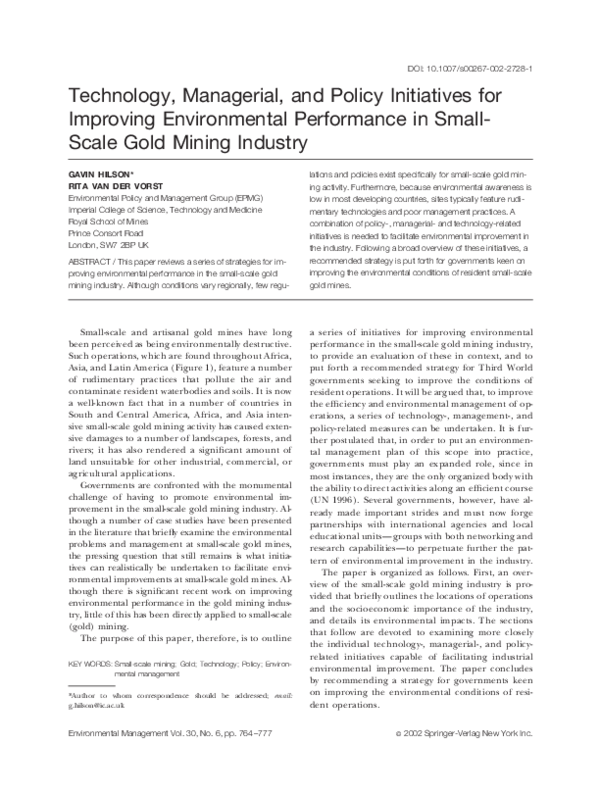 (PDF) Technology, Managerial, and Policy Initiatives for Improving ...