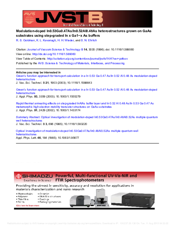 (PDF) Modulation-doped In0.53Ga0.47As/In0.52Al0.48As heterostructures ...