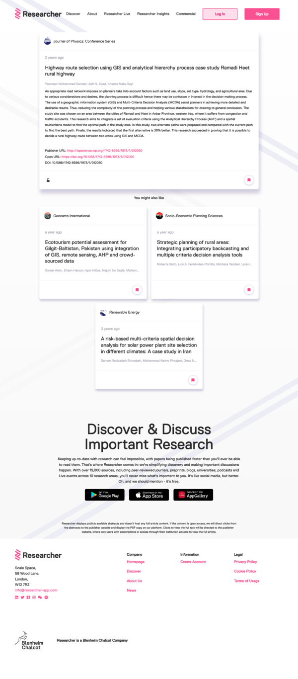 (PDF) Highway route selection using GIS and analytical hierarchy process c