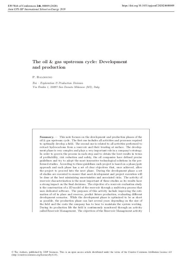(PDF) The oil gas upstream cycle: Development and production