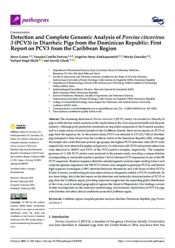 (PDF) Detection and Complete Genomic Analysis of Porcine circovirus 3 ...