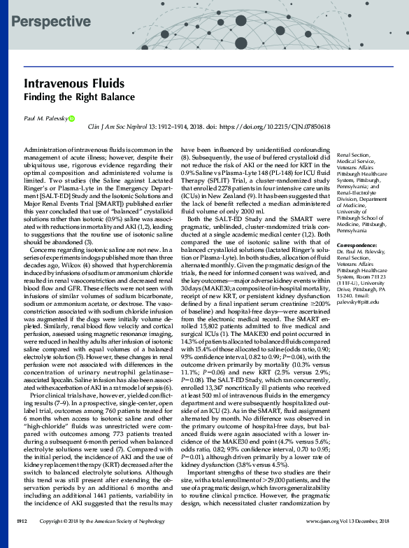 (PDF) Intravenous fluids