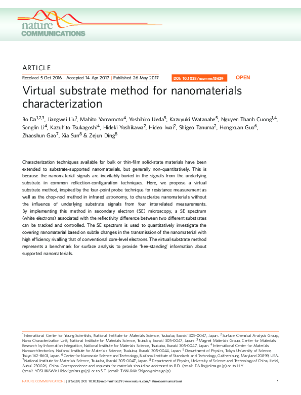 (PDF) Virtual substrate method for nanomaterials characterization