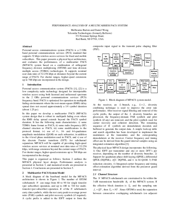 (PDF) Performance analysis of a multicarrier PACS system