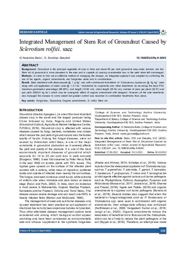 (PDF) Integrated Management of Stem Rot of Groundnut Caused by ...