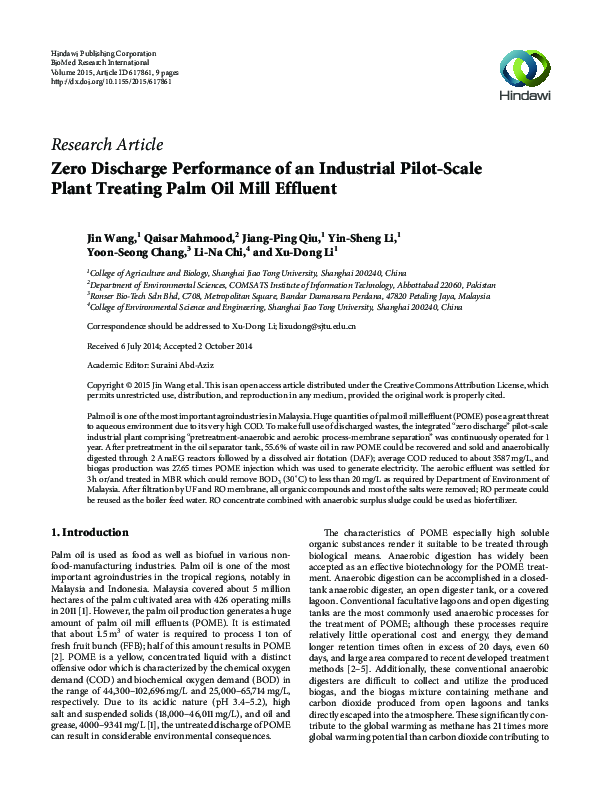 (PDF) Zero discharge performance of an industrial pilot-scale plant ...