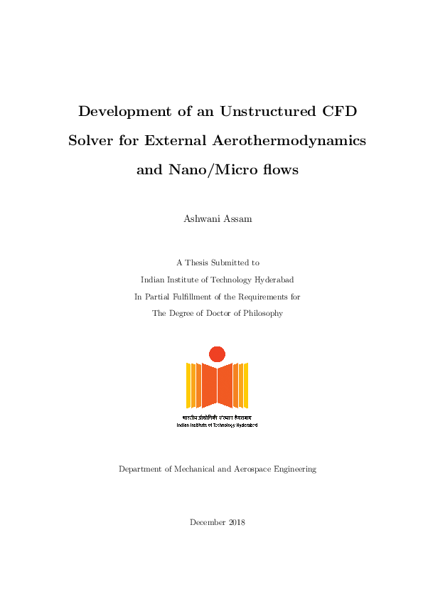 (PDF) Development of an Unstructured CFD Solver for External ...